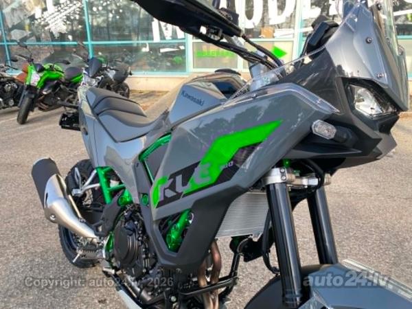 Grey Kawasaki KLE 500 2026 in Tallinn, with an engine capacity of 0.45 L and mileage of 1 thousand km for 6990 €, photo 7 on AUTOMOTO.COM.LV