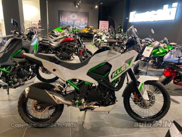 Grey Kawasaki KLE 500 2026 in Tallinn, with an engine capacity of 0.45 L and mileage of 1 thousand km for 6990 €, photo 9 on AUTOMOTO.COM.LV