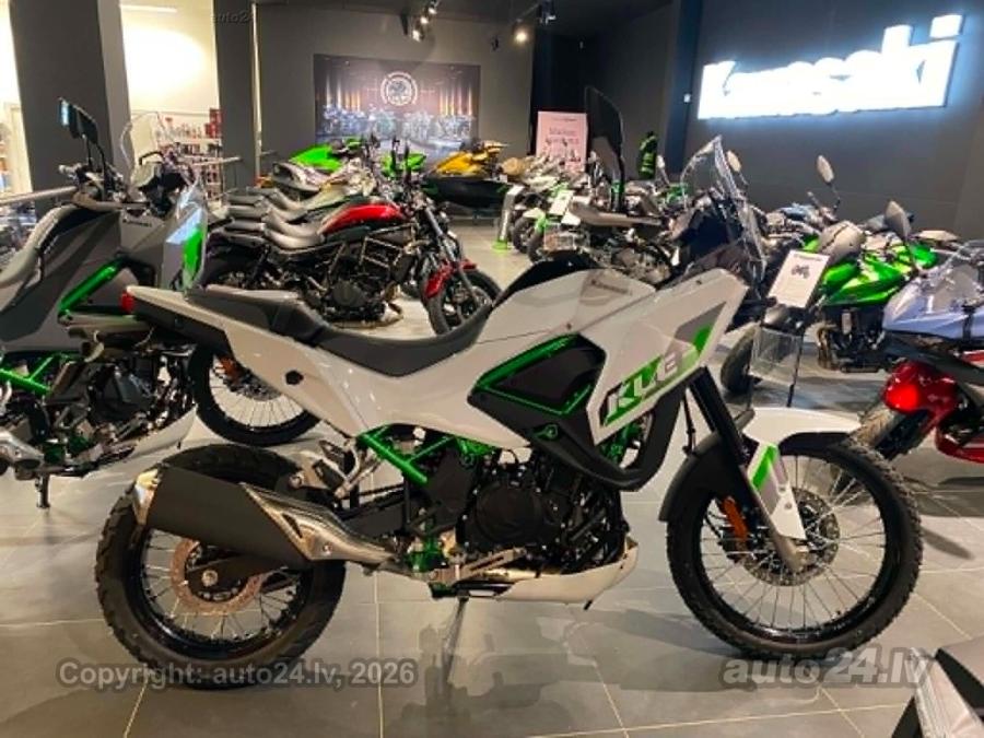 Grey Kawasaki KLE 500 2026 in Tallinn, with an engine capacity of 0.45 L and mileage of 1 thousand km for 6990 €, photo 10 on AUTOMOTO.COM.LV