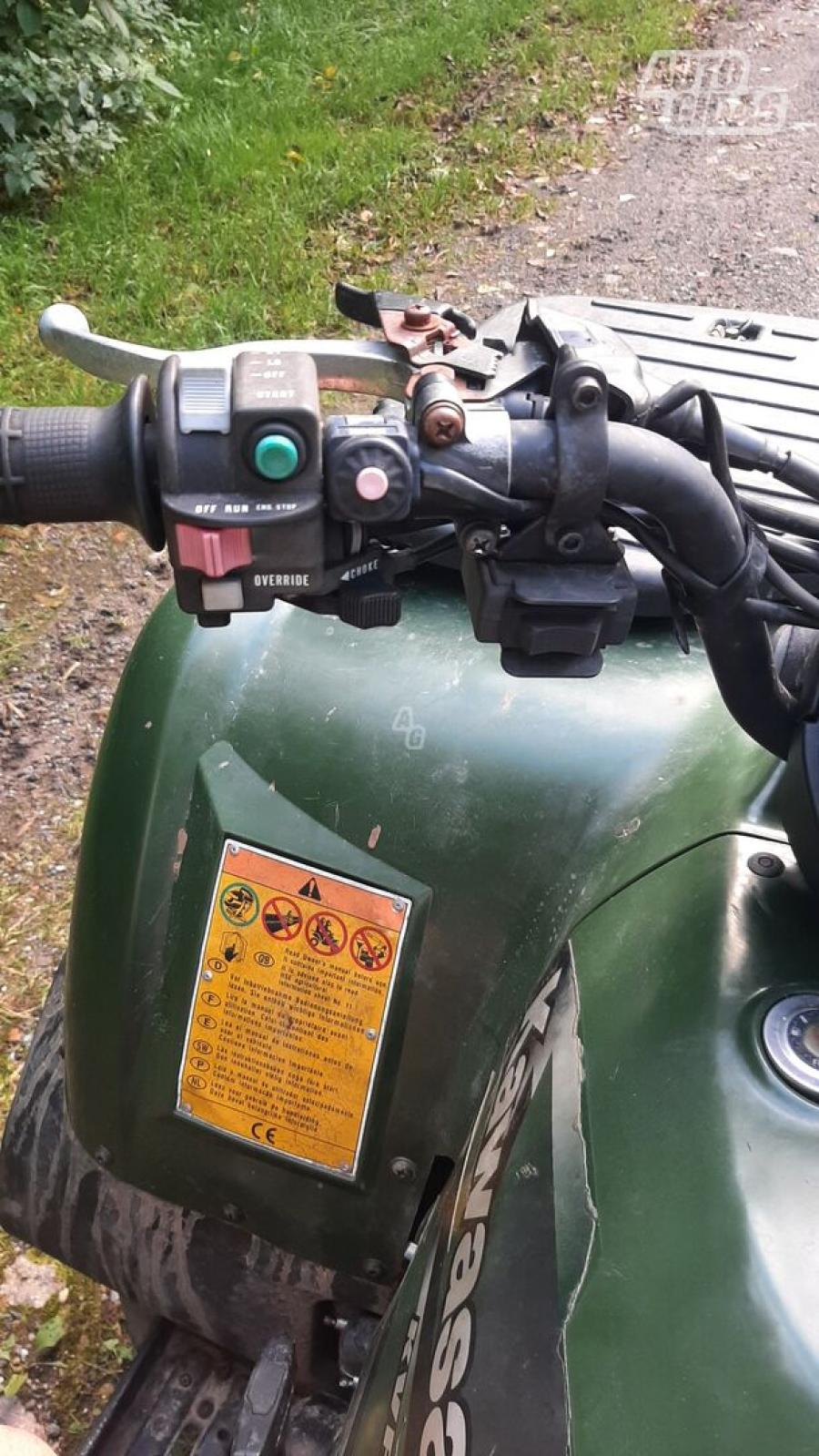 Zaļš Kawasaki KVF 2002 Viļņa, ar dzinēja tilpumu 0.40 L un nobraukumu 8 tūkst. km par 3200 €, foto 5 vietnē AUTOMOTO.COM.LV