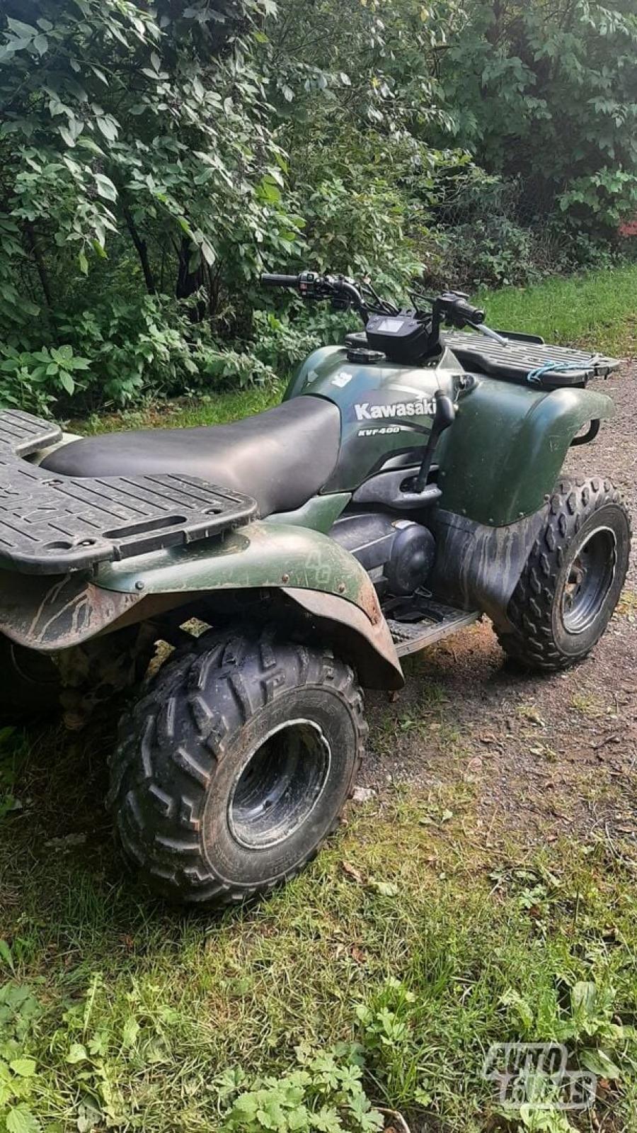 Zaļš Kawasaki KVF 2002 Viļņa, ar dzinēja tilpumu 0.40 L un nobraukumu 8 tūkst. km par 3200 €, foto 6 vietnē AUTOMOTO.COM.LV