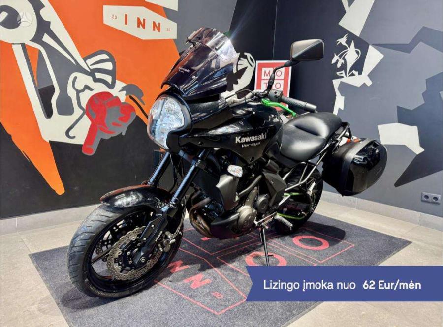 Black Kawasaki Versys 2010 in Vilnius, with an engine capacity of 0.65 L and mileage of 0 thousand km for 2999 €, photo 1 on AUTOMOTO.COM.LV