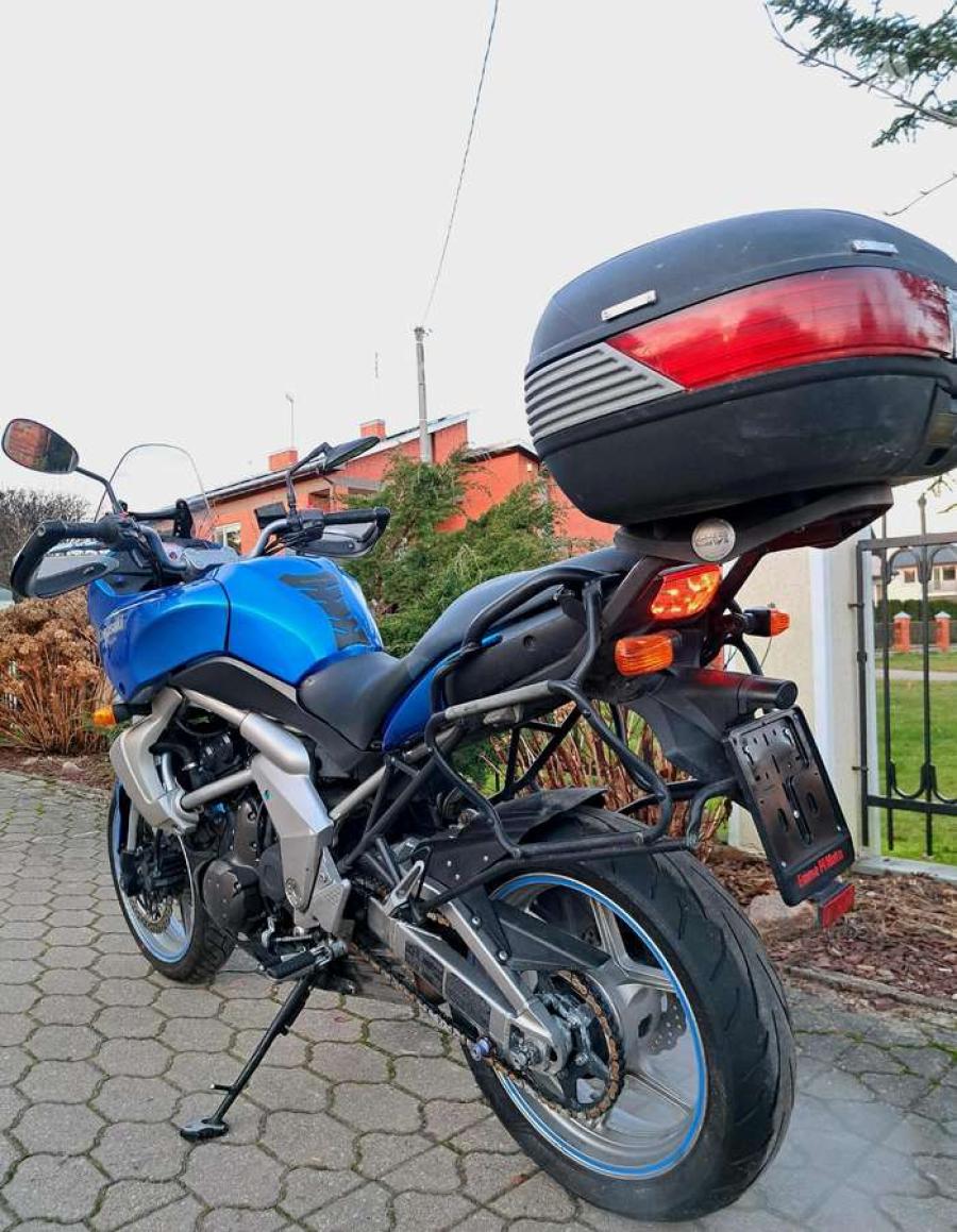 Blue Kawasaki Versys 2008 in Pasvalys, with an engine capacity of 0.65 L and mileage of 57 thousand km for 2300 €, photo 8 on AUTOMOTO.COM.LV