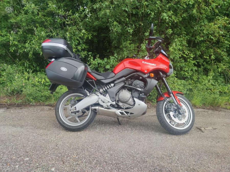 Orange Kawasaki Versys 2008 in Vilnius, with an engine capacity of 0.65 L and mileage of 54 thousand km for 3450 €, photo 9 on AUTOMOTO.COM.LV
