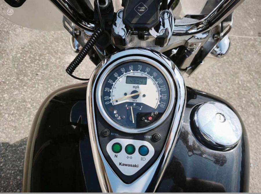 Black Kawasaki VN 2004 in Vilnius, with an engine capacity of 1.47 L and mileage of 49 thousand km for 3900 €, photo 12 on AUTOMOTO.COM.LV