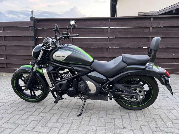 Black Kawasaki Vulcan 2016 in Vilnius, with an engine capacity of 0.65 L and mileage of 22 thousand km for 5150 €, photo 4 on AUTOMOTO.COM.LV