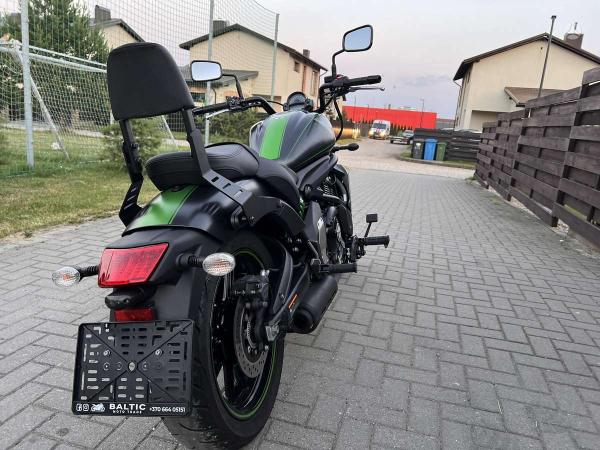 Black Kawasaki Vulcan 2016 in Vilnius, with an engine capacity of 0.65 L and mileage of 22 thousand km for 5150 €, photo 10 on AUTOMOTO.COM.LV