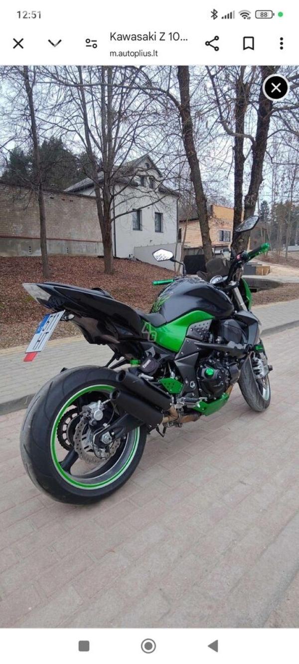 Kawasaki Z 2009 Varėna, ar dzinēja tilpumu 1.00 L un nobraukumu 25 tūkst. km par 4200 €, foto 5 vietnē AUTOMOTO.COM.LV