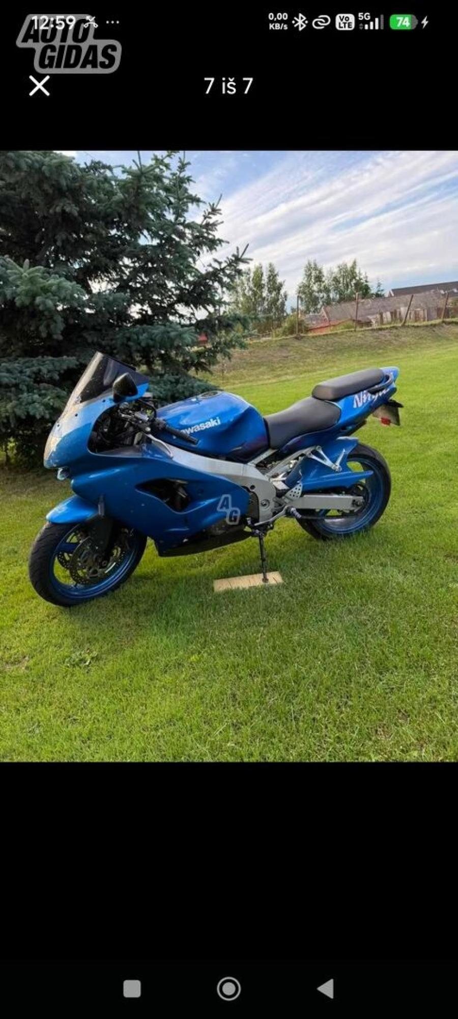 Синий Кавасаки ZX-9R 1999 в Пакруойис, объемом двигателя 0.90 л и пробегом 0 тыс. км за 1750 €, фото 1 на AUTOMOTO.COM.LV
