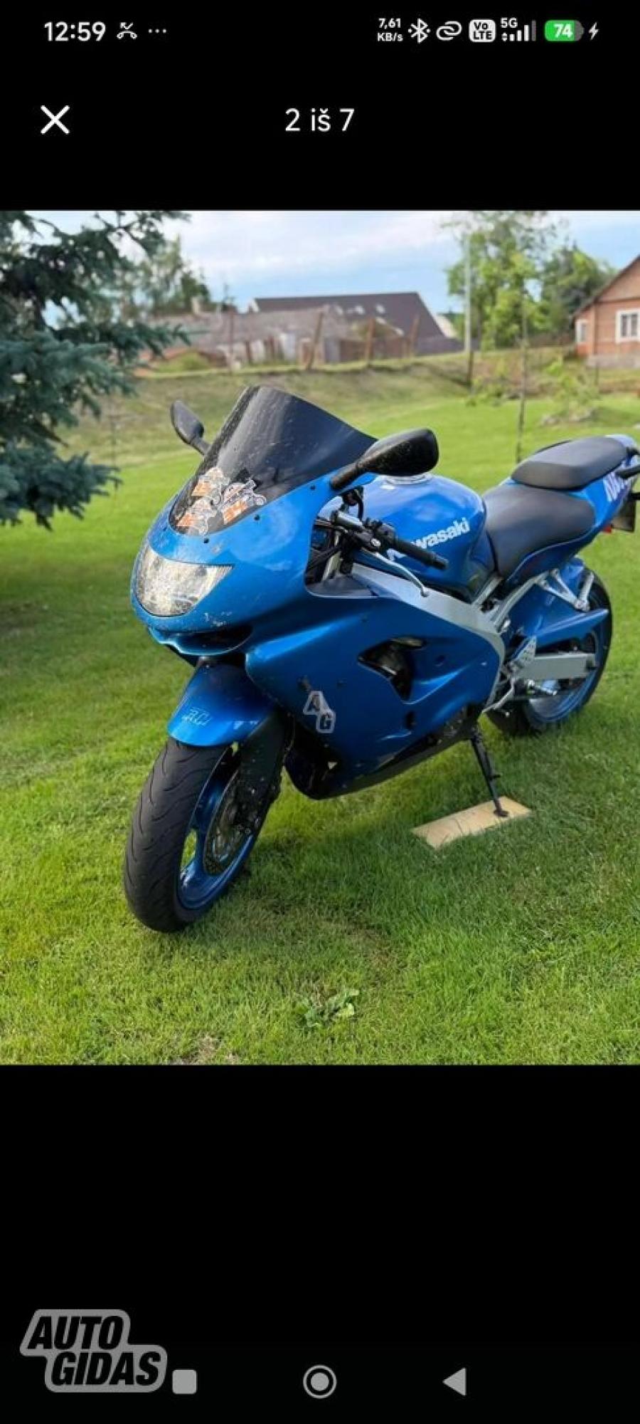 Синий Кавасаки ZX-9R 1999 в Пакруойис, объемом двигателя 0.90 л и пробегом 0 тыс. км за 1750 €, фото 4 на AUTOMOTO.COM.LV