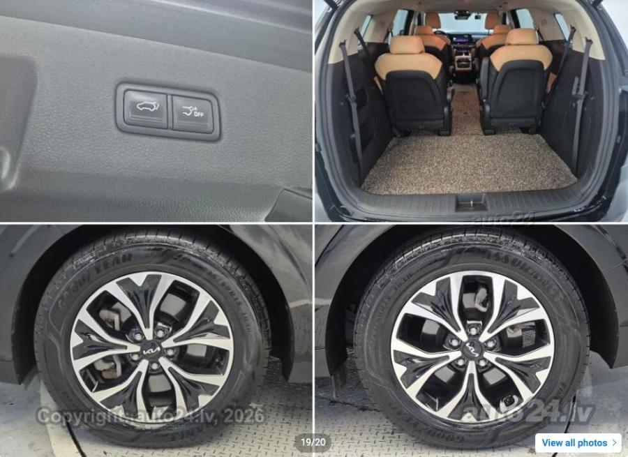 Black Kia Carnival 2023 in Tallinn, with an engine capacity of 2.20 L and mileage of 85 thousand km for 38880 €, photo 15 on AUTOMOTO.COM.LV