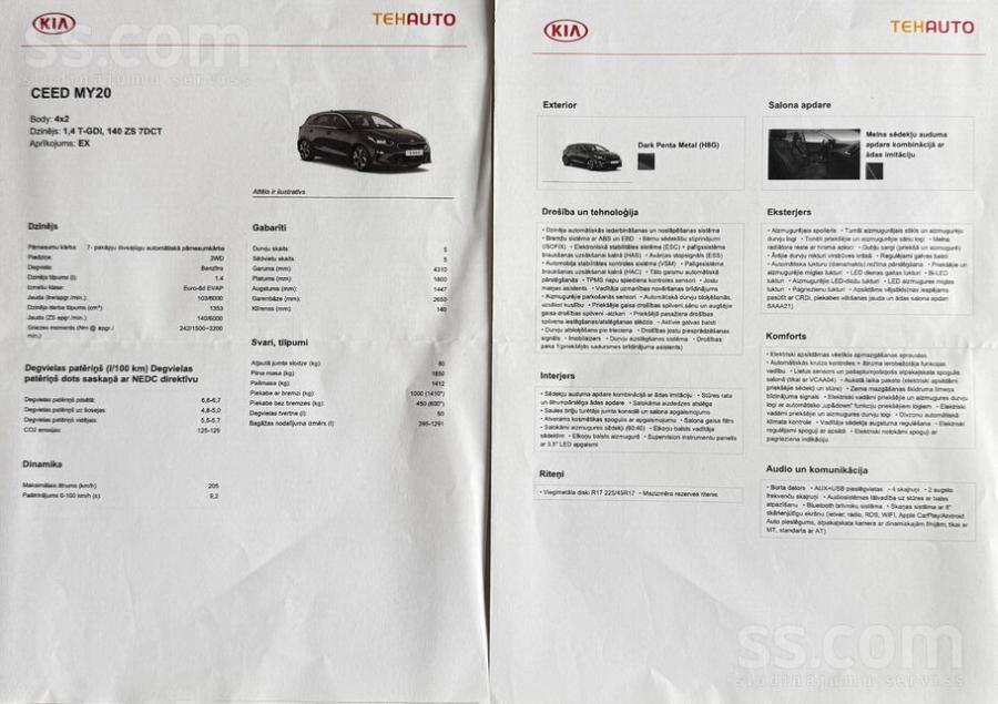 Black Kia Ceed 2019 in Riga, with an engine capacity of 1.40 L and mileage of 92 thousand km for 13000 €, photo 13 on AUTOMOTO.COM.LV