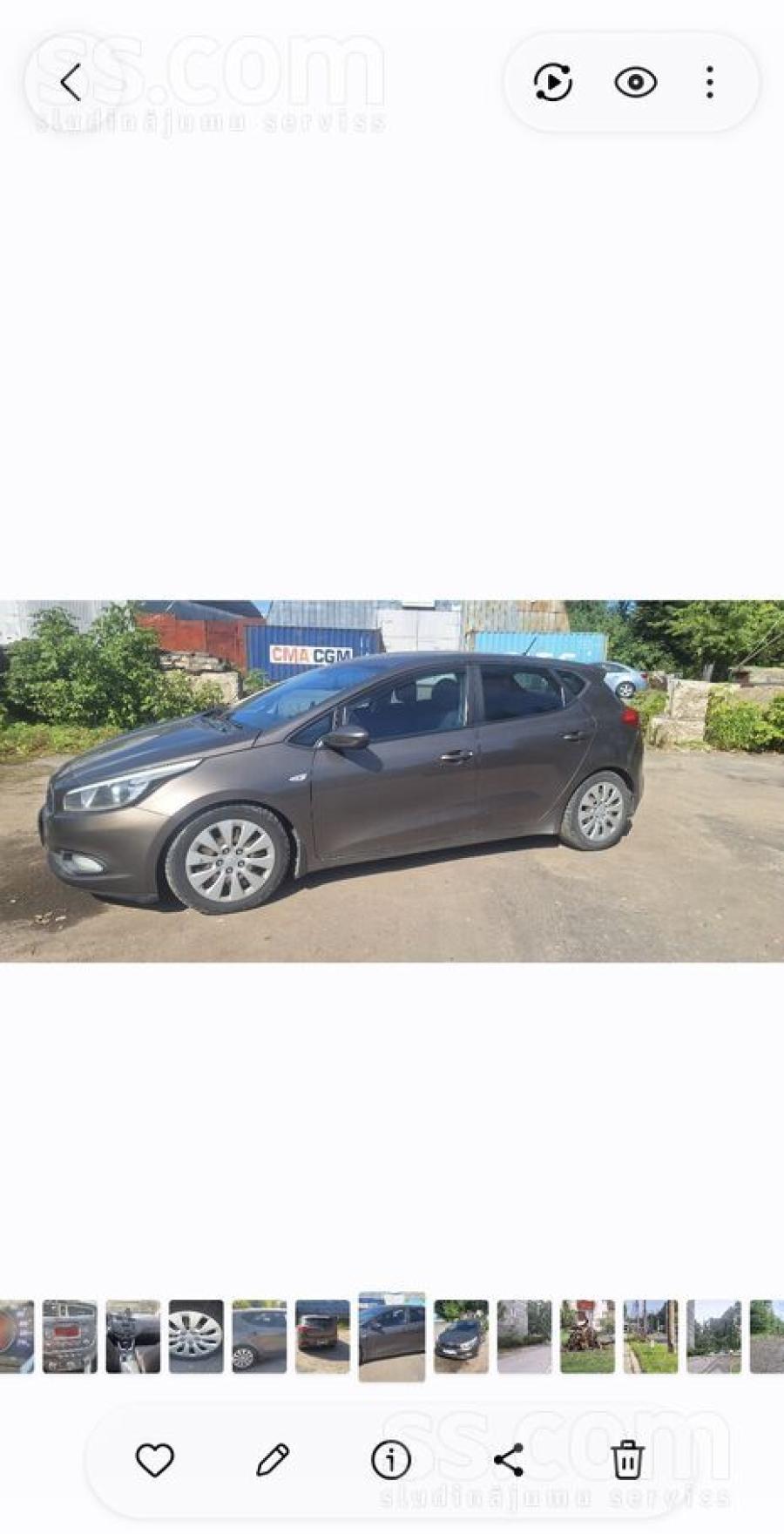 Brown Kia Ceed 2013 in Riga, with an engine capacity of 1.60 L and mileage of 250 thousand km for 4800 €, photo 3 on AUTOMOTO.COM.LV