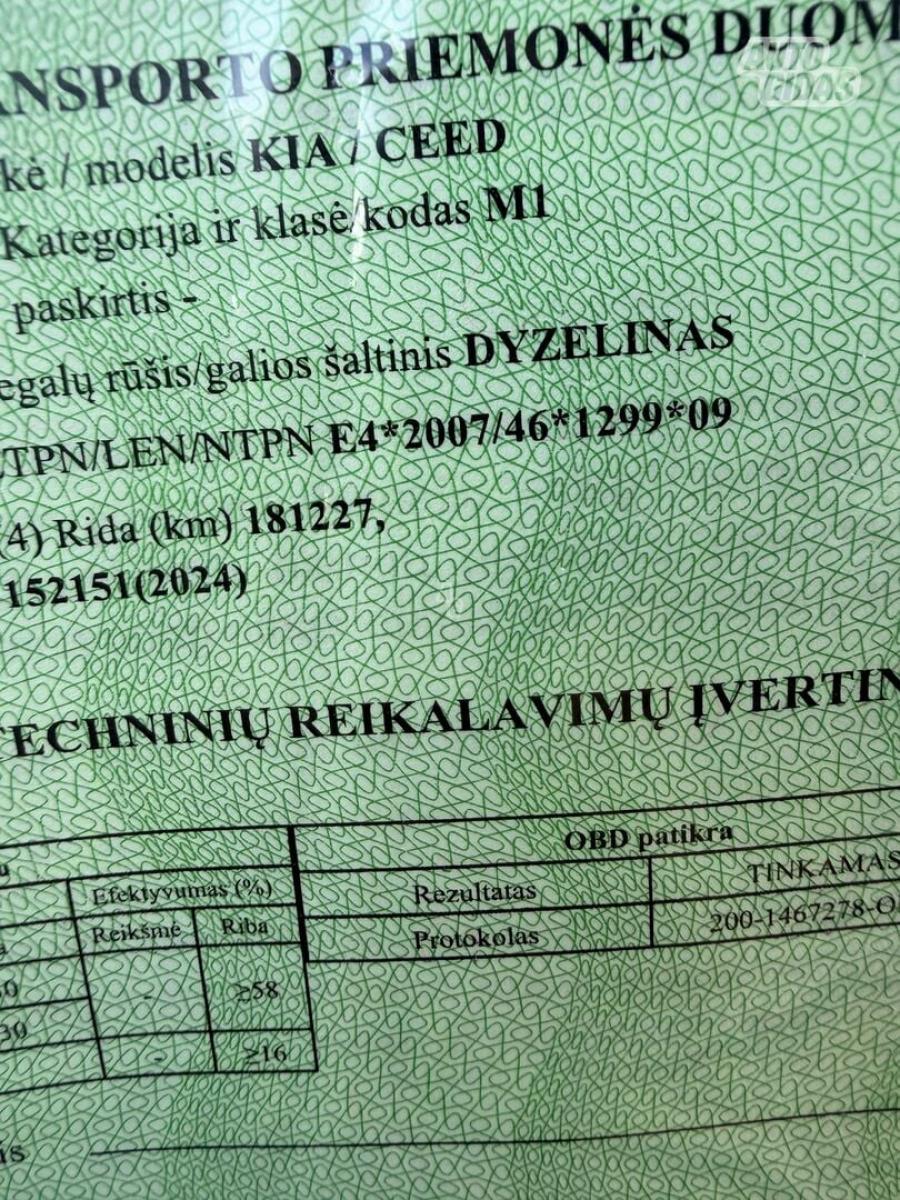 Grey Kia Ceed 2020 in Kaunas, with an engine capacity of 1.60 L and mileage of 183 thousand km for 13500 €, photo 24 on AUTOMOTO.COM.LV