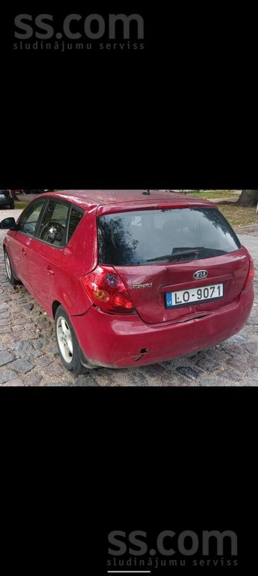 Red Kia Ceed 2007 in Riga, with an engine capacity of 1.40 L and mileage of 0 thousand km for 550 €, photo 5 on AUTOMOTO.COM.LV