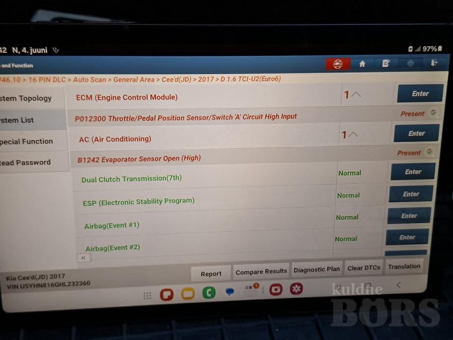 Kia Ceed 2017 in Tartu, with an engine capacity of 1.60 L and mileage of 366 thousand km for 3700 €, photo 10 on AUTOMOTO.COM.LV