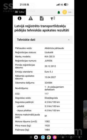 Balts Kia Ceed 2012 Daugavpils, ar dzinēja tilpumu 1.60 L un nobraukumu 327 tūkst. km par 3600 €, foto 13 vietnē AUTOMOTO.COM.LV
