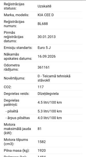 Белый Киа Сид 2013 в Вентспилс, объемом двигателя 1.60 л и пробегом 379 тыс. км за 3650 €, фото 19 на AUTOMOTO.COM.LV