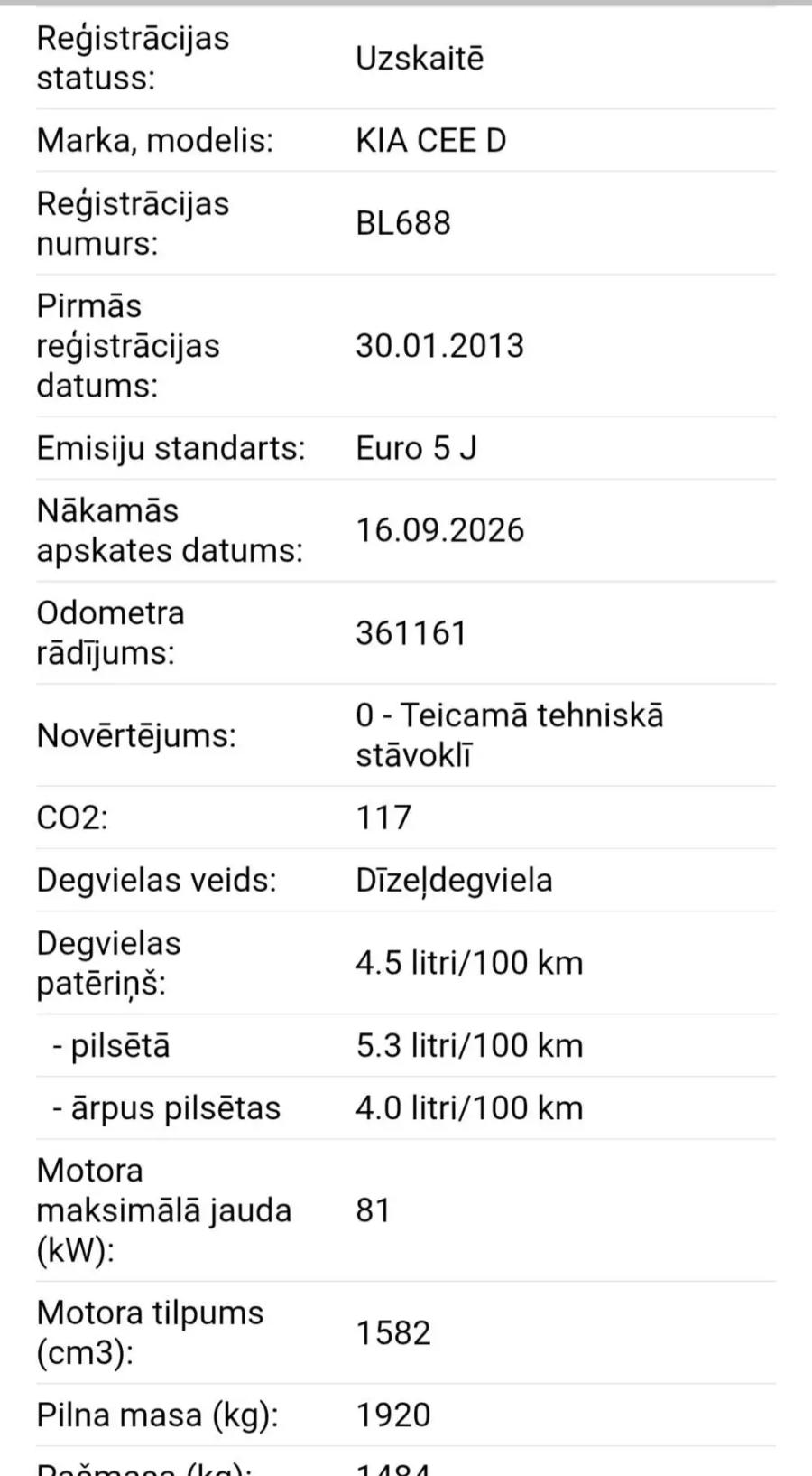 Белый Киа Сид 2013 в Вентспилс, объемом двигателя 1.60 л и пробегом 379 тыс. км за 3650 €, фото 19 на AUTOMOTO.COM.LV