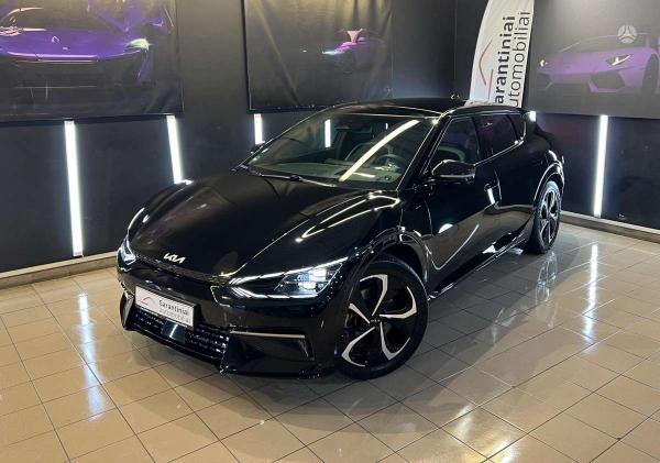 Black Kia EV6 2023 in Vilnius, with an engine capacity of 0.00 L and mileage of 36 thousand km for 35950 €, photo 1 on AUTOMOTO.COM.LV