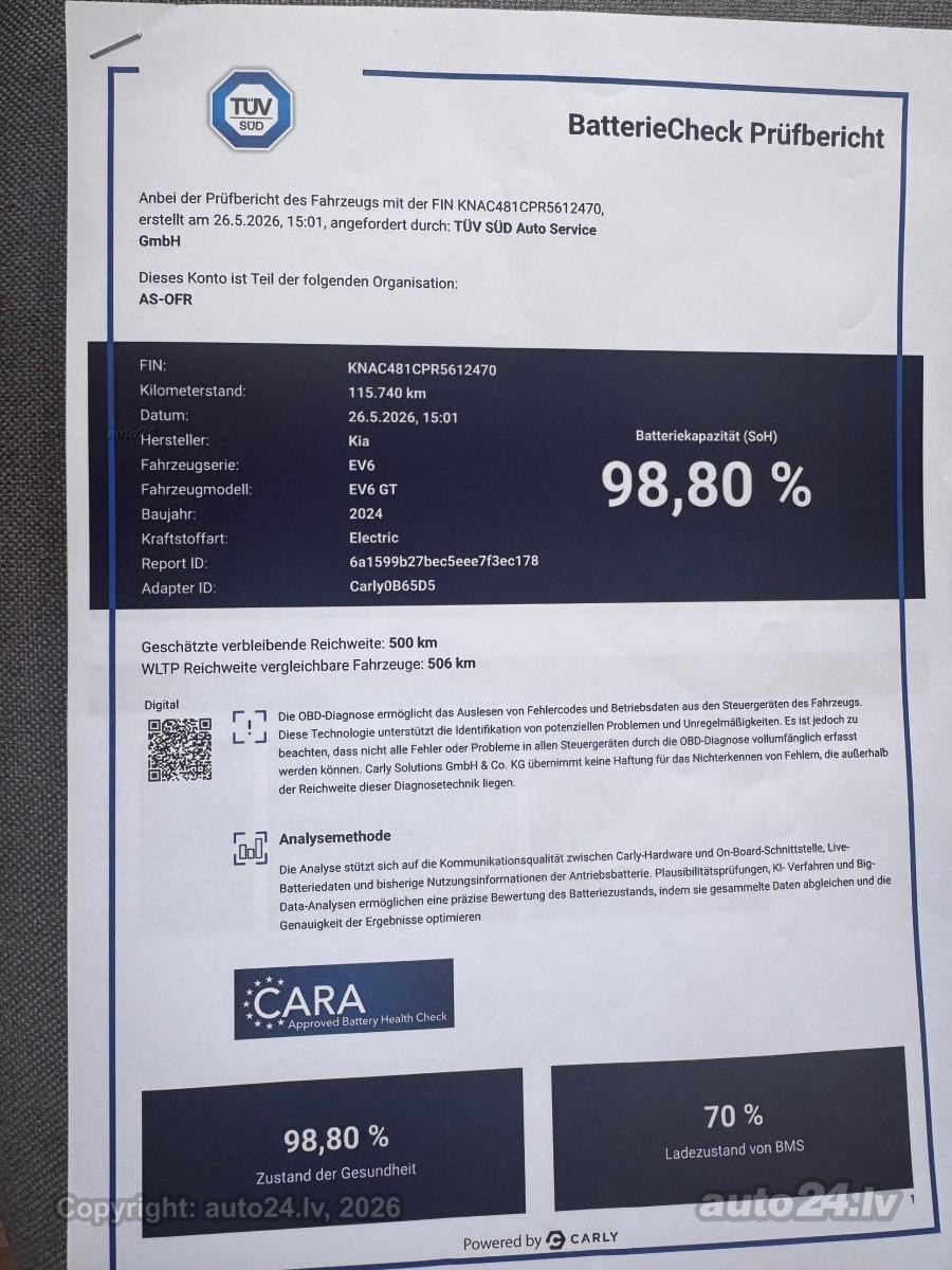 Zils Kia EV6 2023 Pērnava, ar dzinēja tilpumu 0.00 L un nobraukumu 118 tūkst. km par 35900 €, foto 21 vietnē AUTOMOTO.COM.LV