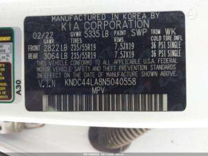 White Kia EV6 2022 in Alytus, with an engine capacity of 0.00 L and mileage of 94 thousand km for 15500 €, photo 18 on AUTOMOTO.COM.LV