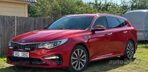 Sarkans Kia Optima 2018 Tallina, ar dzinēja tilpumu 1.60 L un nobraukumu 151 tūkst. km par 14500 €, foto  vietnē AUTOMOTO.COM.LV