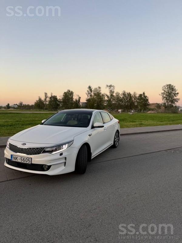 White Kia Optima 2016 in Riga, with an engine capacity of 1.60 L and mileage of 0 thousand km for 11150 €, photo 2 on AUTOMOTO.COM.LV