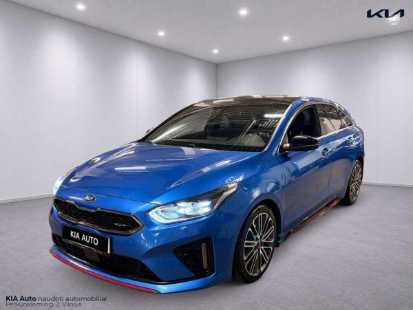 Blue Kia ProCeed 2021 in Vilnius, with an engine capacity of 1.60 L and mileage of 63 thousand km for 19900 €, photo 1 on AUTOMOTO.COM.LV