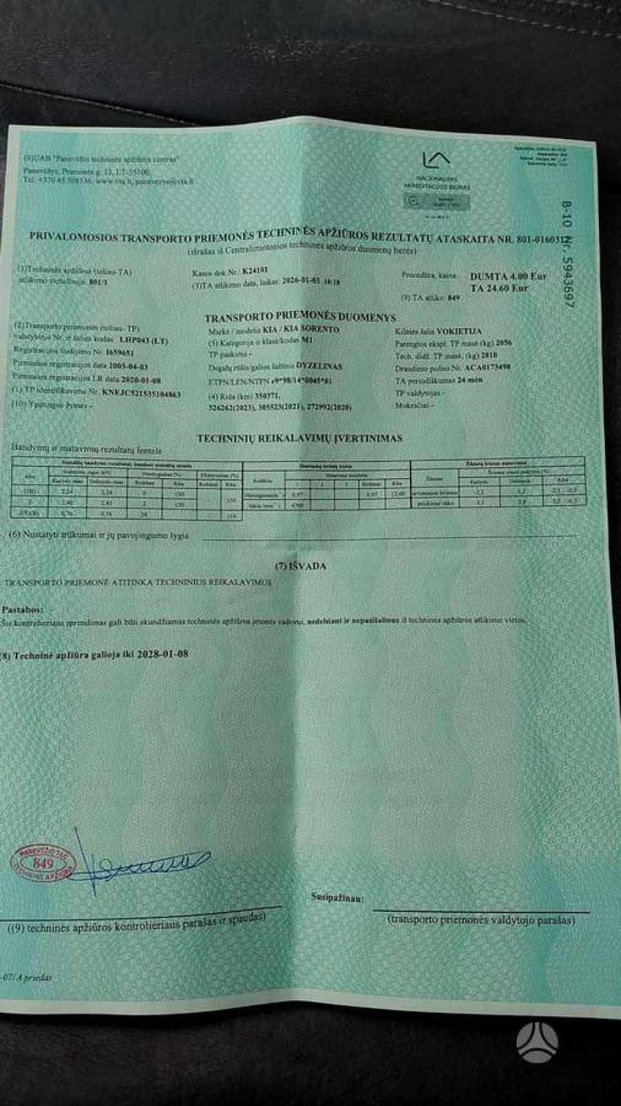 Melns Kia Sorento 2003 Biržai, ar dzinēja tilpumu 2.50 L un nobraukumu 356 tūkst. km par 1300 €, foto 12 vietnē AUTOMOTO.COM.LV