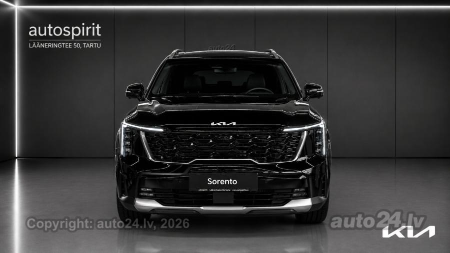 Black Kia Sorento 2026 in Tartu, with an engine capacity of 2.20 L and mileage of 12 thousand km for 63990 €, photo 3 on AUTOMOTO.COM.LV