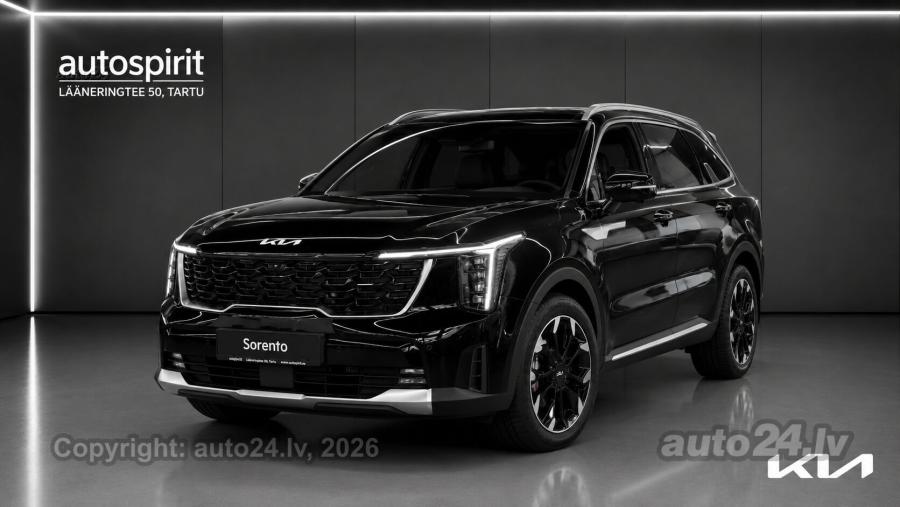 Black Kia Sorento 2026 in Tartu, with an engine capacity of 2.20 L and mileage of 12 thousand km for 63990 €, photo 4 on AUTOMOTO.COM.LV