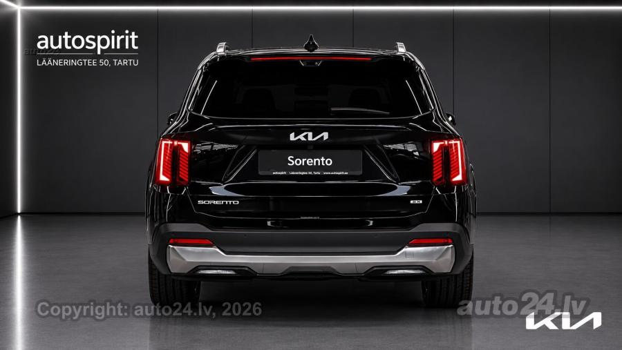 Black Kia Sorento 2026 in Tartu, with an engine capacity of 2.20 L and mileage of 12 thousand km for 63990 €, photo 6 on AUTOMOTO.COM.LV