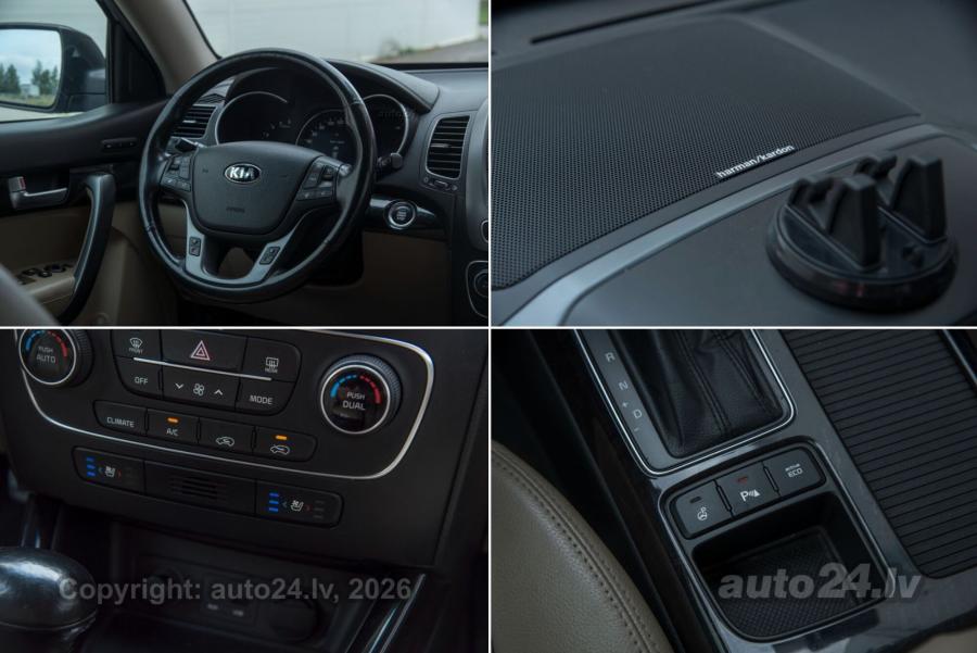 Black Kia Sorento 2012 in Tallinn, with an engine capacity of 2.20 L and mileage of 262 thousand km for 9700 €, photo 14 on AUTOMOTO.COM.LV
