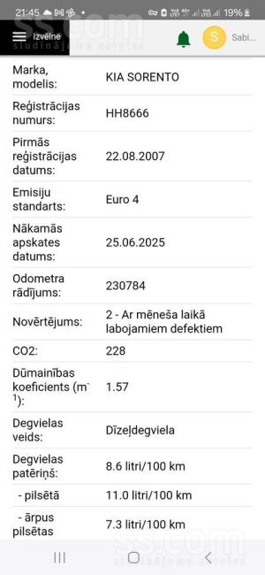 Kia Sorento 2007 Rīga, ar dzinēja tilpumu 2.50 L un nobraukumu 231 tūkst. km par 2500 €, foto 32 vietnē AUTOMOTO.COM.LV