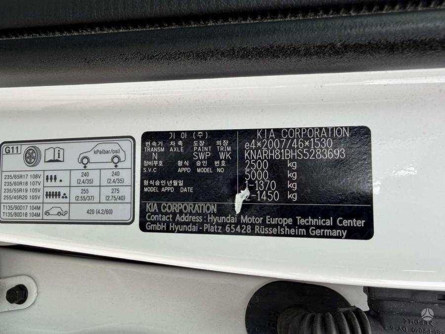 Balts Kia Sorento 2024 Šauļi, ar dzinēja tilpumu 2.15 L un nobraukumu 68 tūkst. km par 38850 €, foto 25 vietnē AUTOMOTO.COM.LV