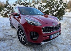 Red Kia Sportage 2016 in Utena, with an engine capacity of 1.59 L and mileage of 208 thousand km for 10300 €, photo  on AUTOMOTO.COM.LV