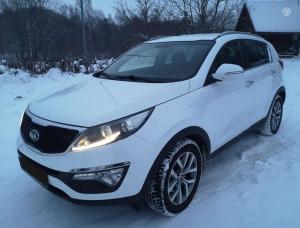 White Kia Sportage 2014 in Telschi, with an engine capacity of 1.59 L and mileage of 204 thousand km for 7150 €, photo  on AUTOMOTO.COM.LV