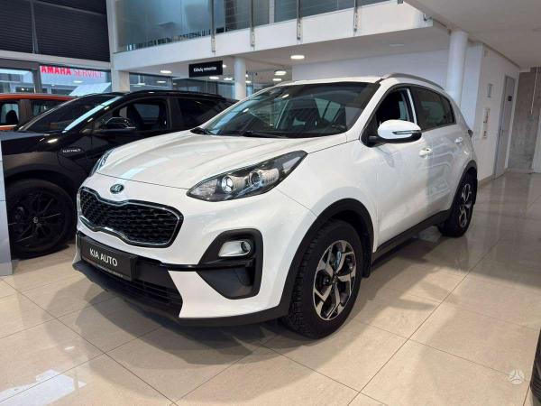 White Kia Sportage 2021 in Vilnius, with an engine capacity of 1.60 L and mileage of 57 thousand km for 17900 €, photo 1 on AUTOMOTO.COM.LV