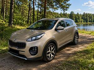 Yellow Kia Sportage 2016 in Vievis, with an engine capacity of 1.59 L and mileage of 127 thousand km for 13200 €, photo  on AUTOMOTO.COM.LV