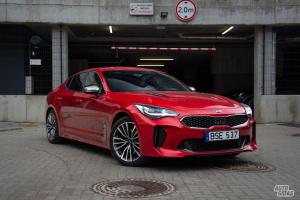 Red Kia Stinger 2017 in Vilnius, with an engine capacity of 2.20 L and mileage of 240 thousand km for 18250 €, photo  on AUTOMOTO.COM.LV
