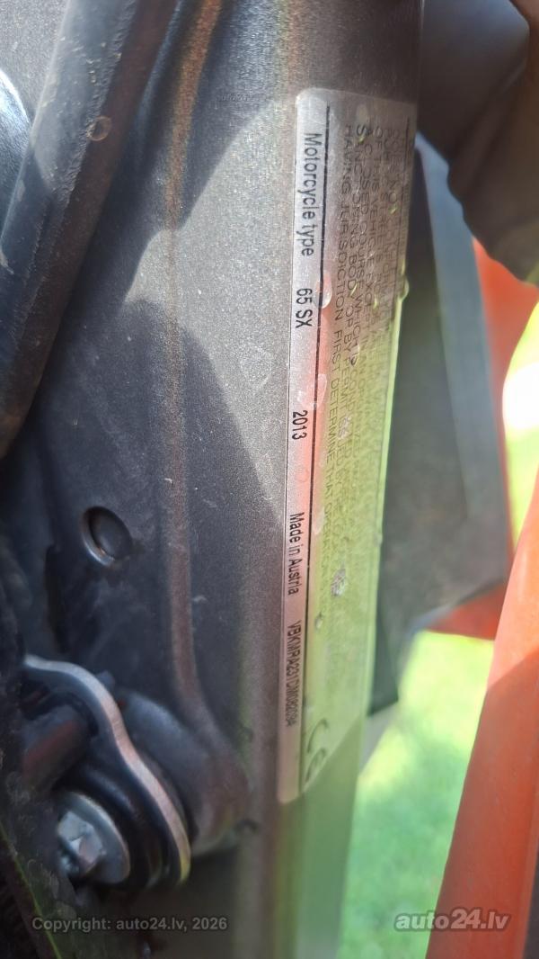 Oranžs KTM 65 SX 2013 Rakvere, ar dzinēja tilpumu 65.00 L un nobraukumu 0 tūkst. km par 950 €, foto 5 vietnē AUTOMOTO.COM.LV