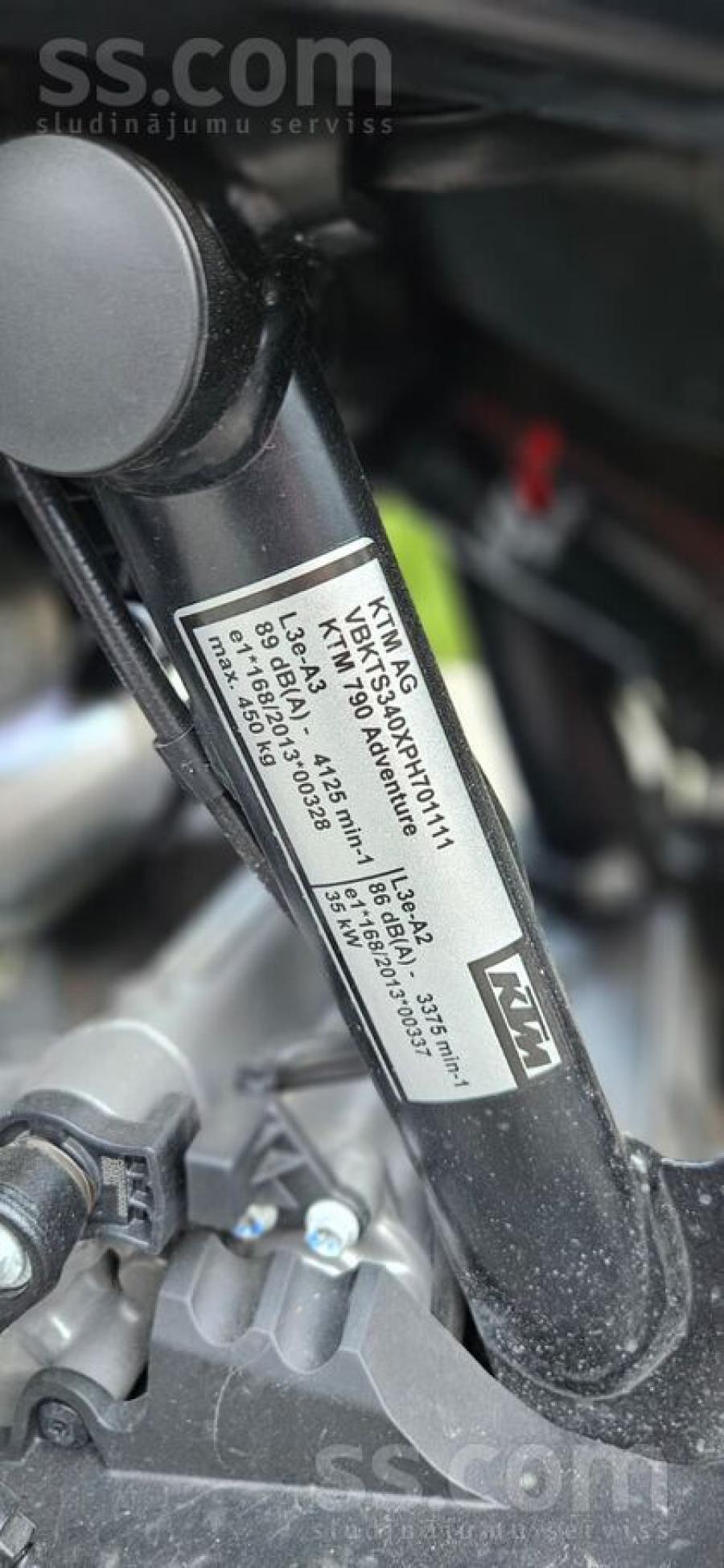KTM 790 Adventure 2023 in Riga, with an engine capacity of 0.80 L and mileage of 0 thousand km for 9400 €, photo 7 on AUTOMOTO.COM.LV