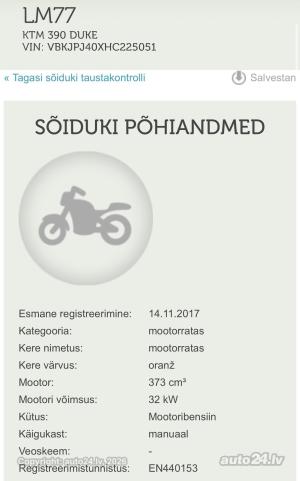 KTM Duke 390 2017 Tartu, ar dzinēja tilpumu 0.37 L un nobraukumu 40 tūkst. km par 3800 €, foto 10 vietnē AUTOMOTO.COM.LV