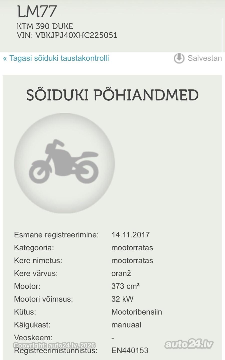 KTM Duke 390 2017 Tartu, ar dzinēja tilpumu 0.37 L un nobraukumu 40 tūkst. km par 3800 €, foto 10 vietnē AUTOMOTO.COM.LV