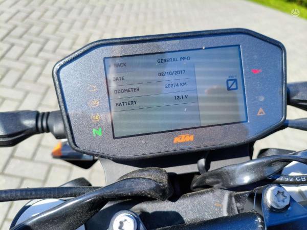 KTM Duke 2018 in Alytus, with an engine capacity of 0.79 L and mileage of 21 thousand km for 4900 €, photo 8 on AUTOMOTO.COM.LV