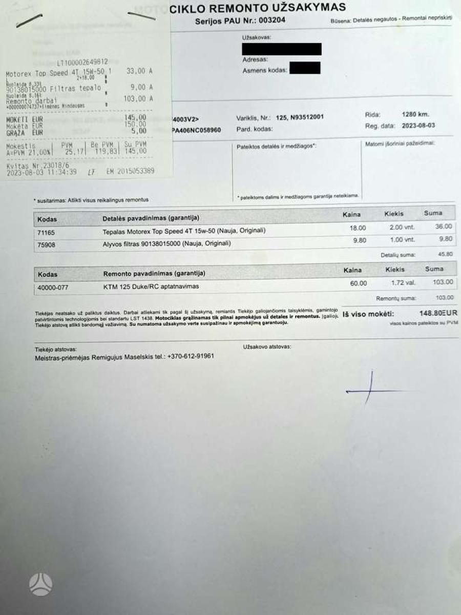 KTM Duke 2022 Rokiškis, ar dzinēja tilpumu 0.13 L un nobraukumu 12 tūkst. km par 3900 €, foto 11 vietnē AUTOMOTO.COM.LV