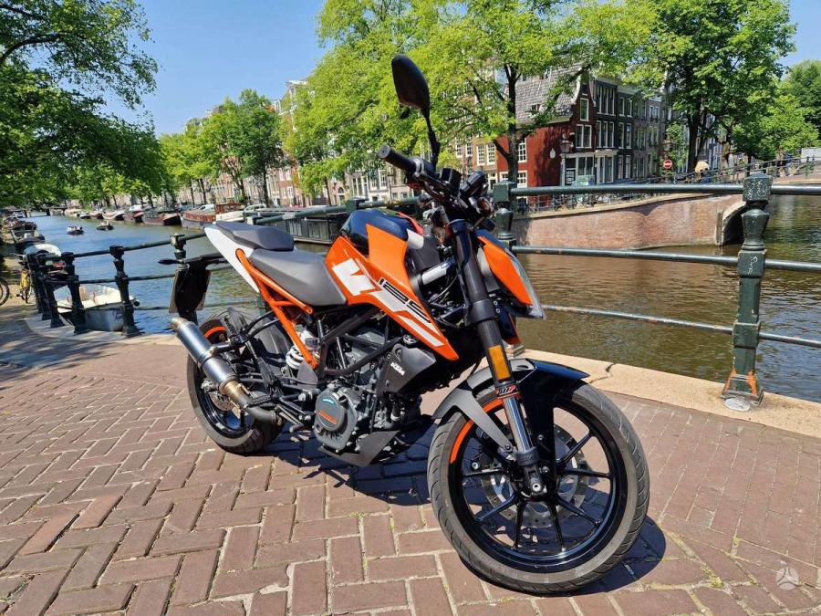 Orange KTM Duke 2018 in Kaunas, with an engine capacity of 0.13 L and mileage of 15 thousand km for 2570 €, photo 11 on AUTOMOTO.COM.LV
