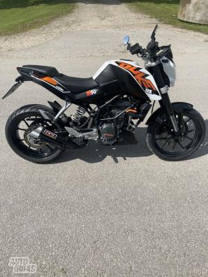 White KTM Duke 2015 in Raseiniai, with an engine capacity of 0.13 L and mileage of 23 thousand km for 2100 €, photo 2 on AUTOMOTO.COM.LV
