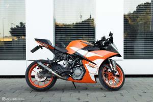Orange KTM RC 2017 in Vilnius, with an engine capacity of 0.13 L and mileage of 38 thousand km for 2500 €, photo  on AUTOMOTO.COM.LV